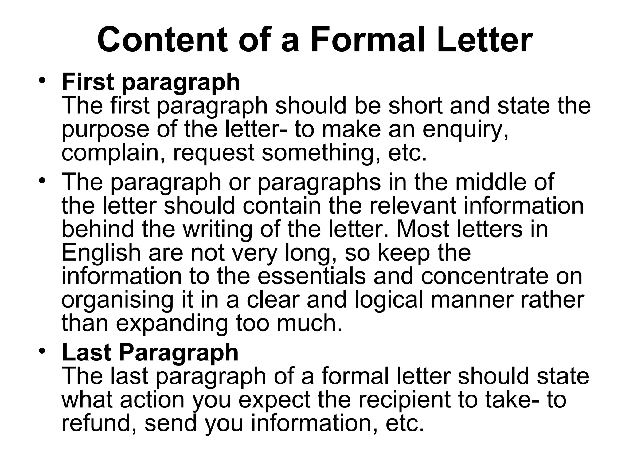 Writing a formal letter | PPT