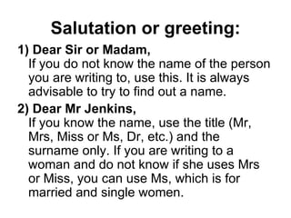 Writing a formal letter | PPT