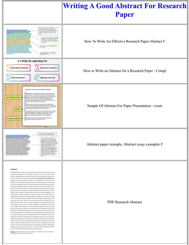 Writing A Good Abstract For Research Paper | PDF