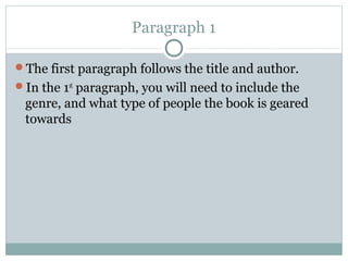 Writing a good book review | PPT
