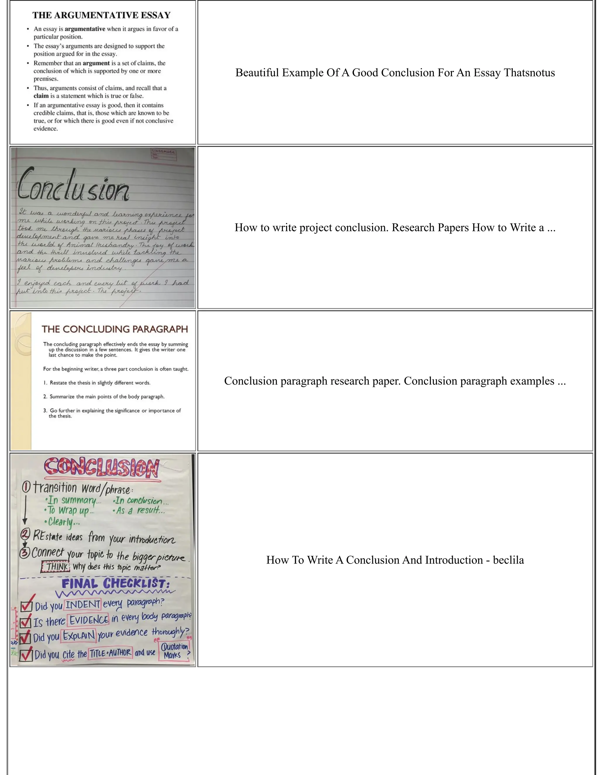 Writing A Good Conclusion For A Research Paper | PDF