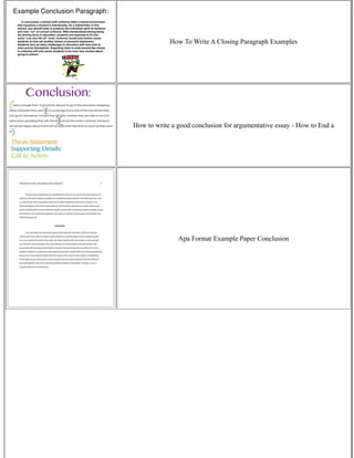 Writing A Good Conclusion For A Research Paper | PDF