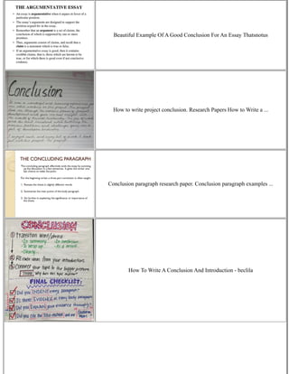 Writing A Good Conclusion For A Research Paper | PDF