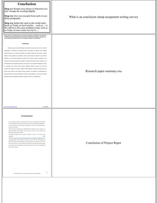 Writing A Good Conclusion For A Research Paper | PDF