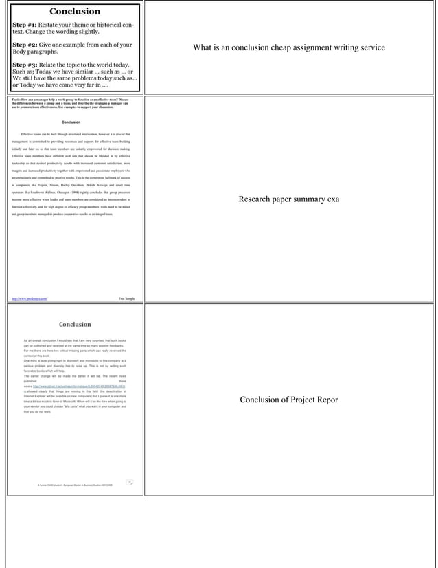 Writing A Good Conclusion For A Research Paper | PDF
