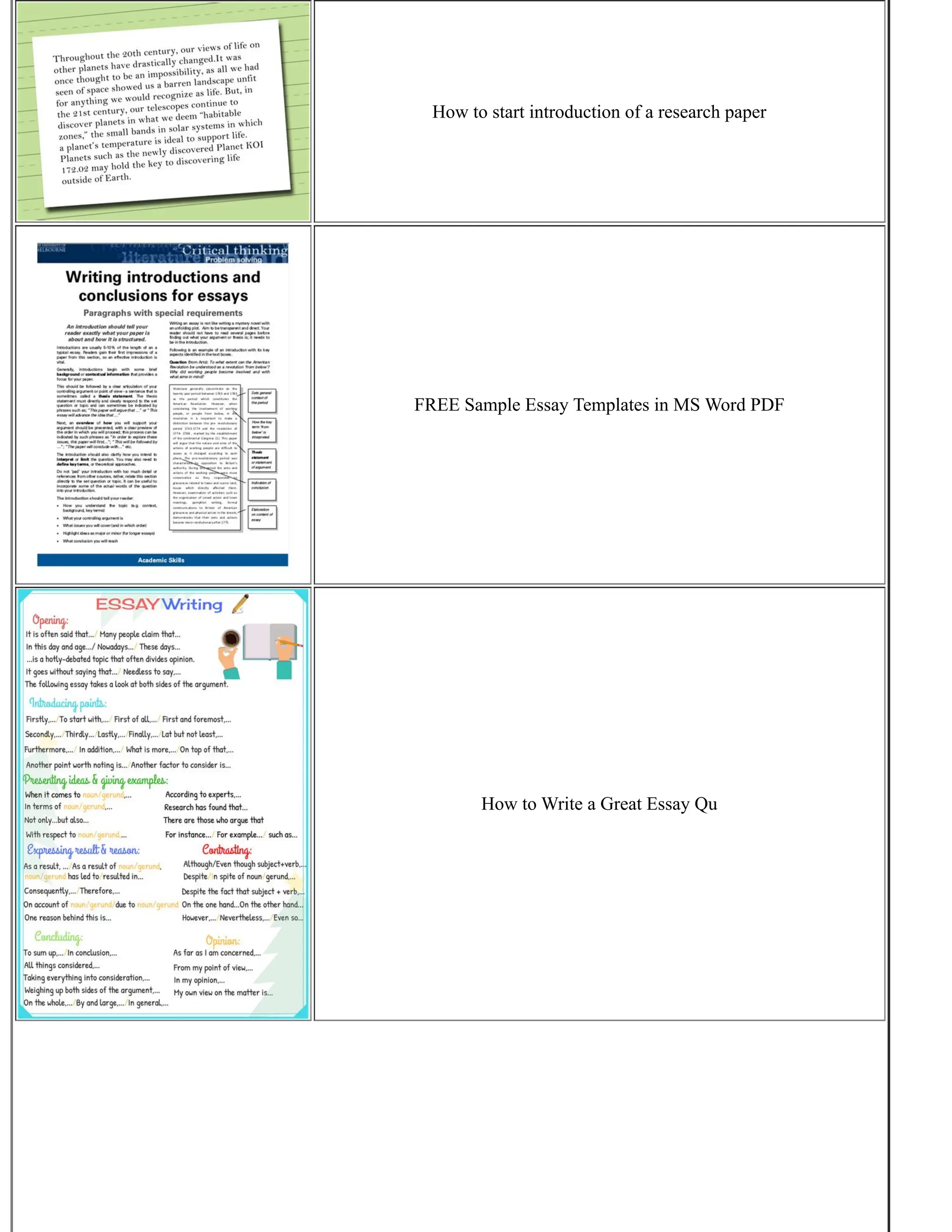 Writing A Good Essay Introduction | PDF