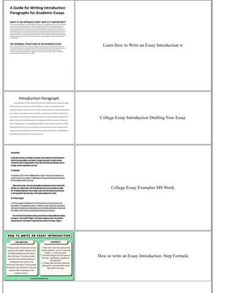 Writing A Good Essay Introduction | PDF