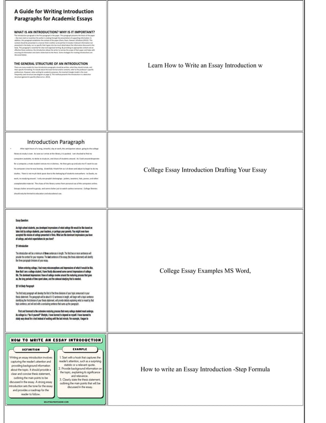 Writing A Good Essay Introduction | PDF