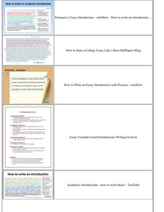 Writing A Good Essay Introduction | PDF