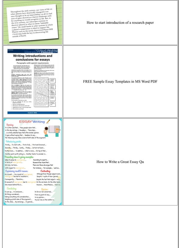 Writing A Good Essay Introduction | PDF