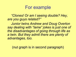 Writing a good lead or lede | PPT