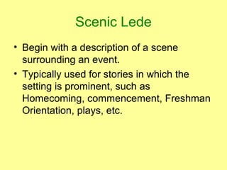 Writing a good lead or lede | PPT