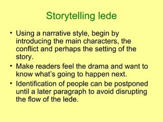 Writing a good lead or lede | PPT | Free Download