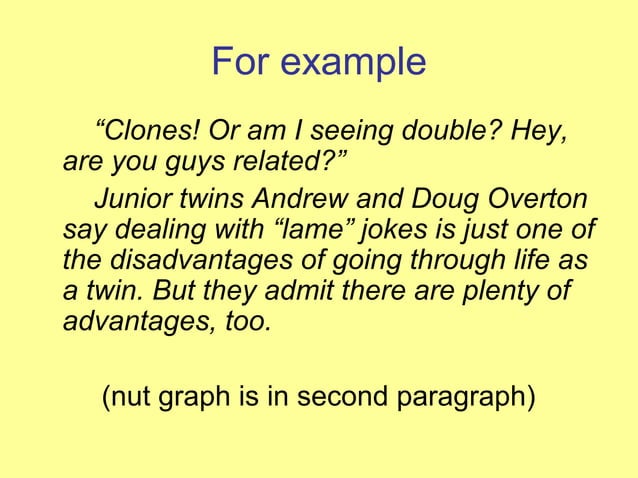 Writing a good lead or lede