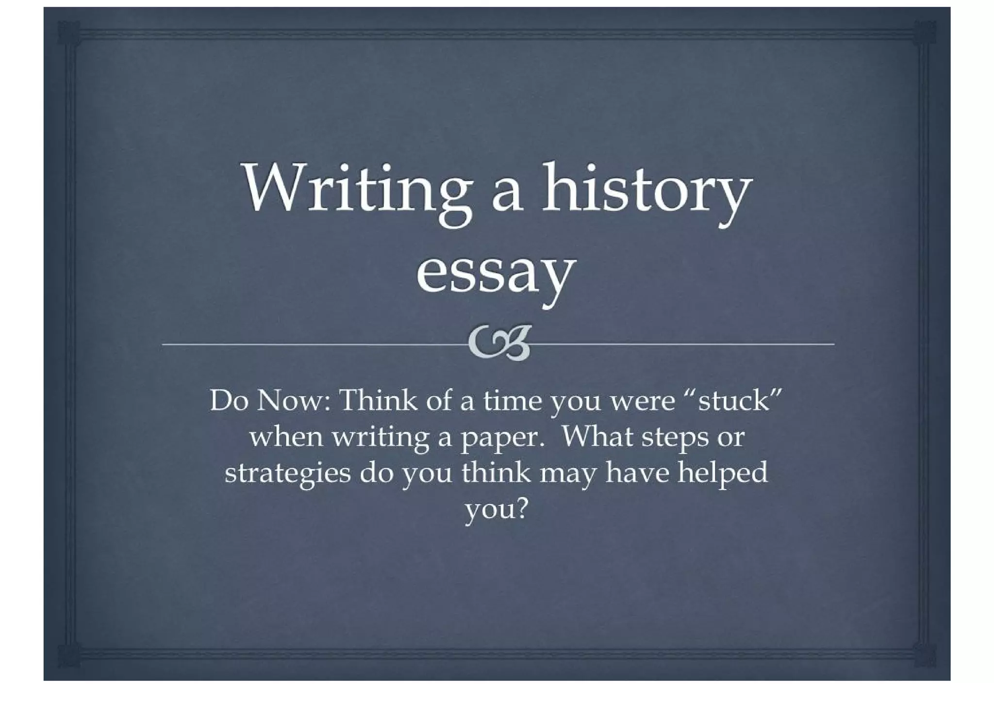Writing A History Essay | PDF