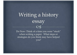 Writing A History Essay | PDF