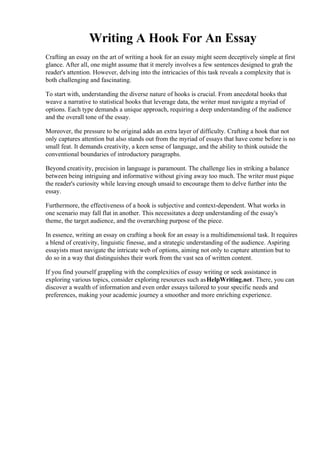 Writing A Hook For An Essay.pdf