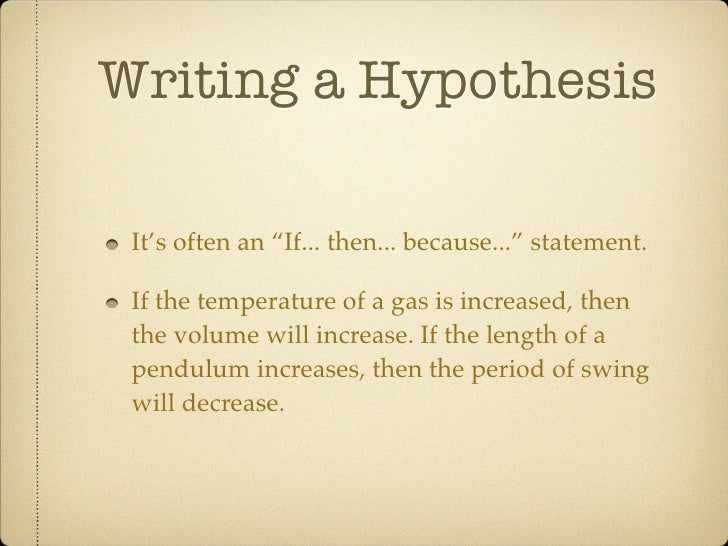 Writing The Hypothesis Original Content Writing The Hypothesis Original Content