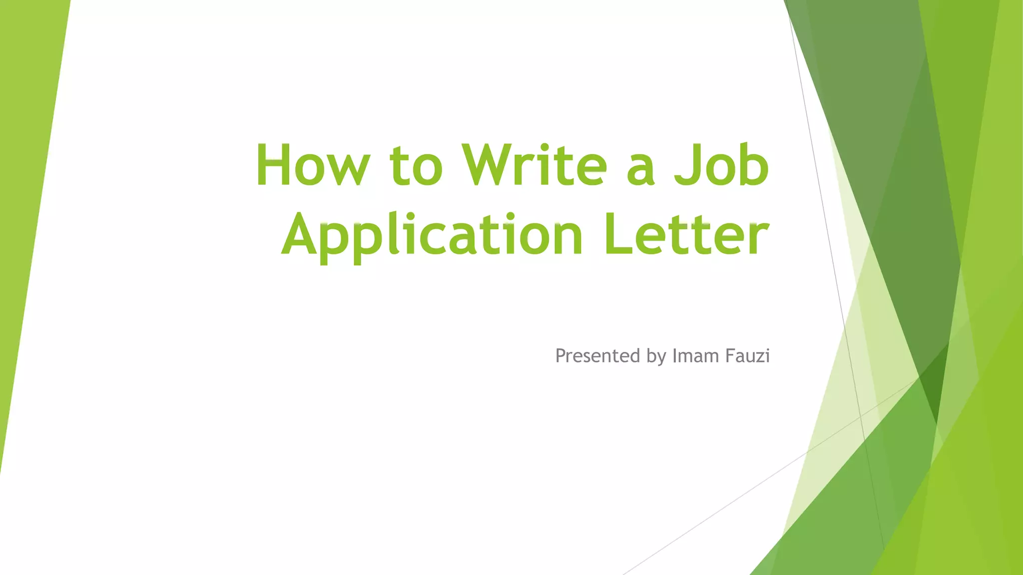 Writing a job application letter | PPTX