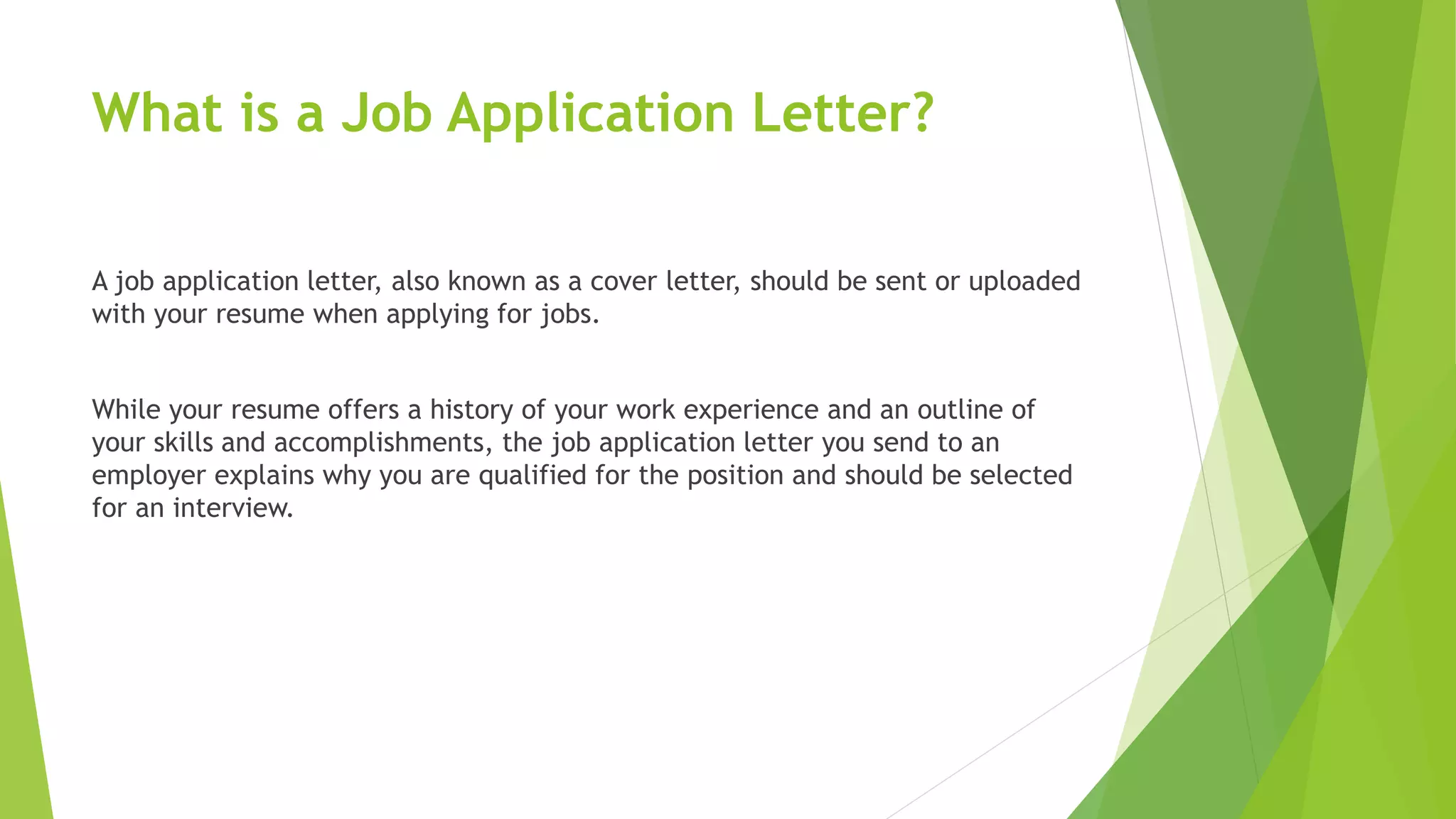 Writing a job application letter | PPTX