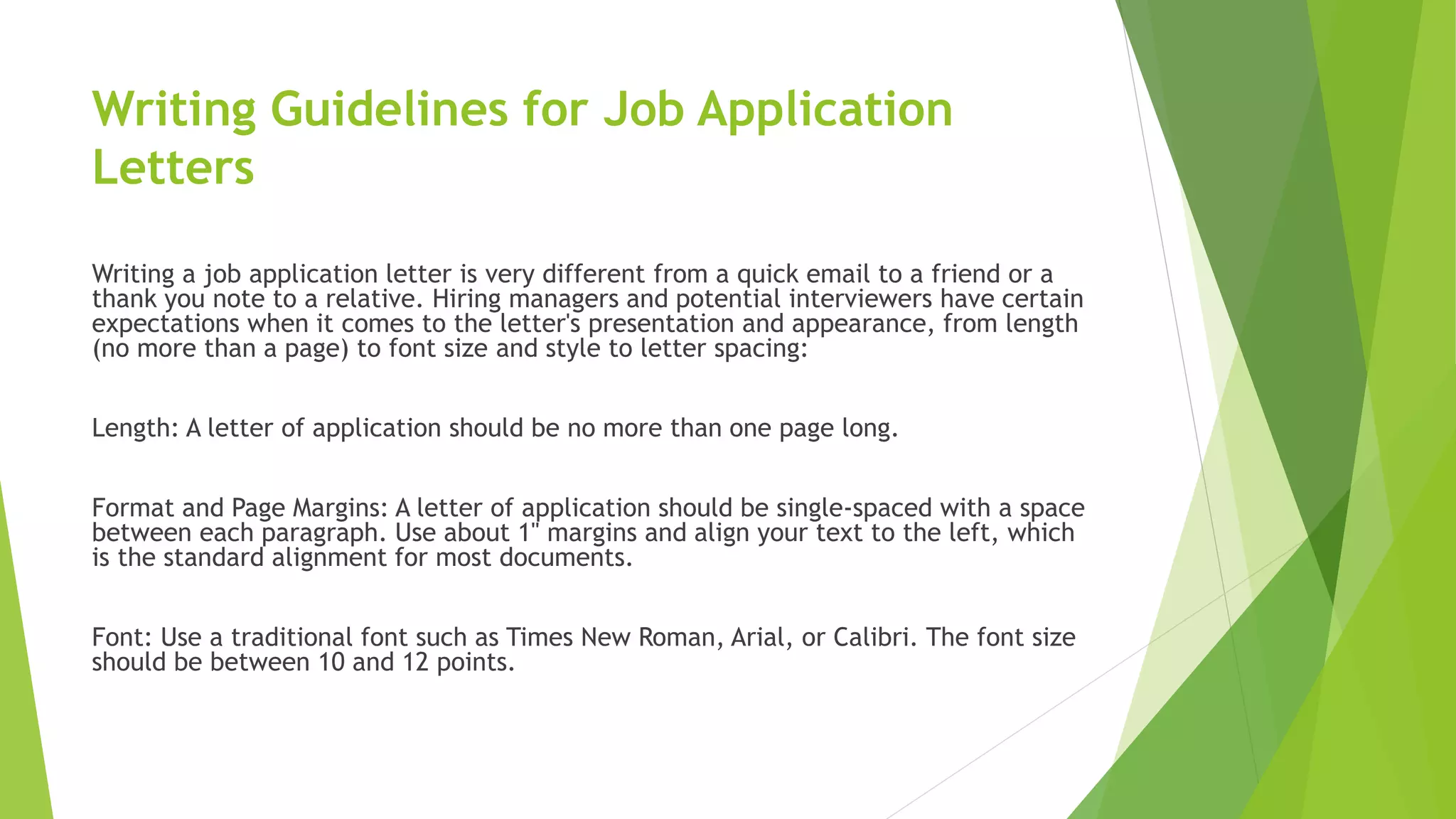Writing a job application letter | PPTX
