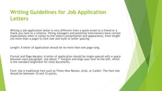 Writing a job application letter | PPTX