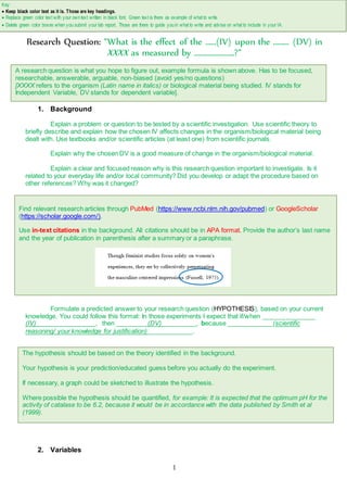 Writing a lab report | DOCX | Chemistry | Science