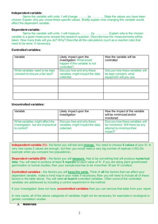 Writing a lab report | DOCX | Chemistry | Science