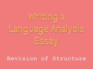Writing a Language Analysis Essay (Revision) | PDF