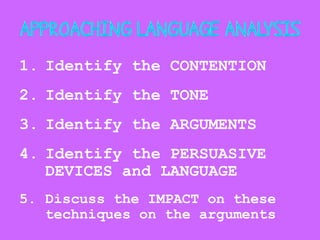 Writing a Language Analysis Essay (Revision) | PPT