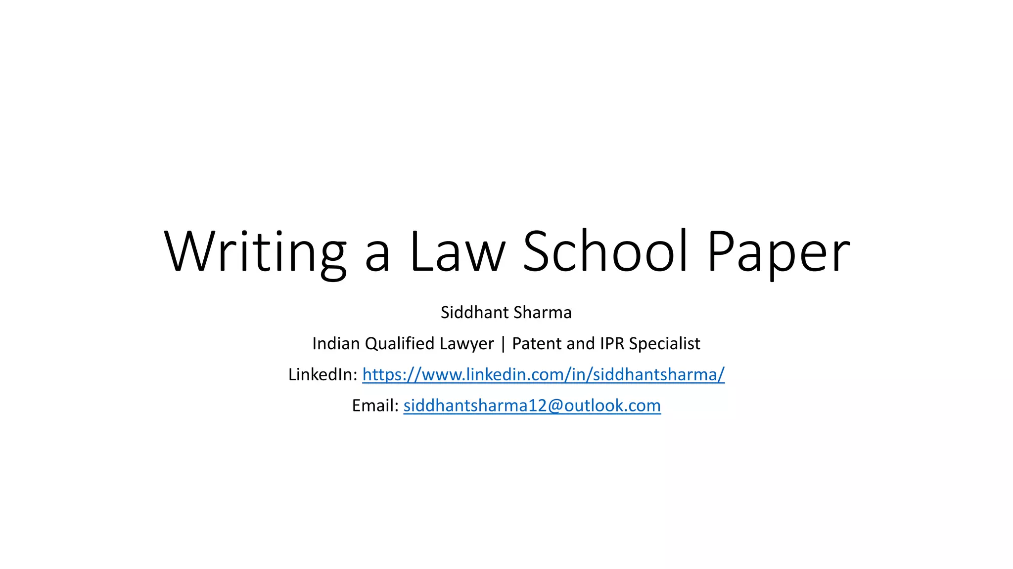 Writing a law school paper | PPT