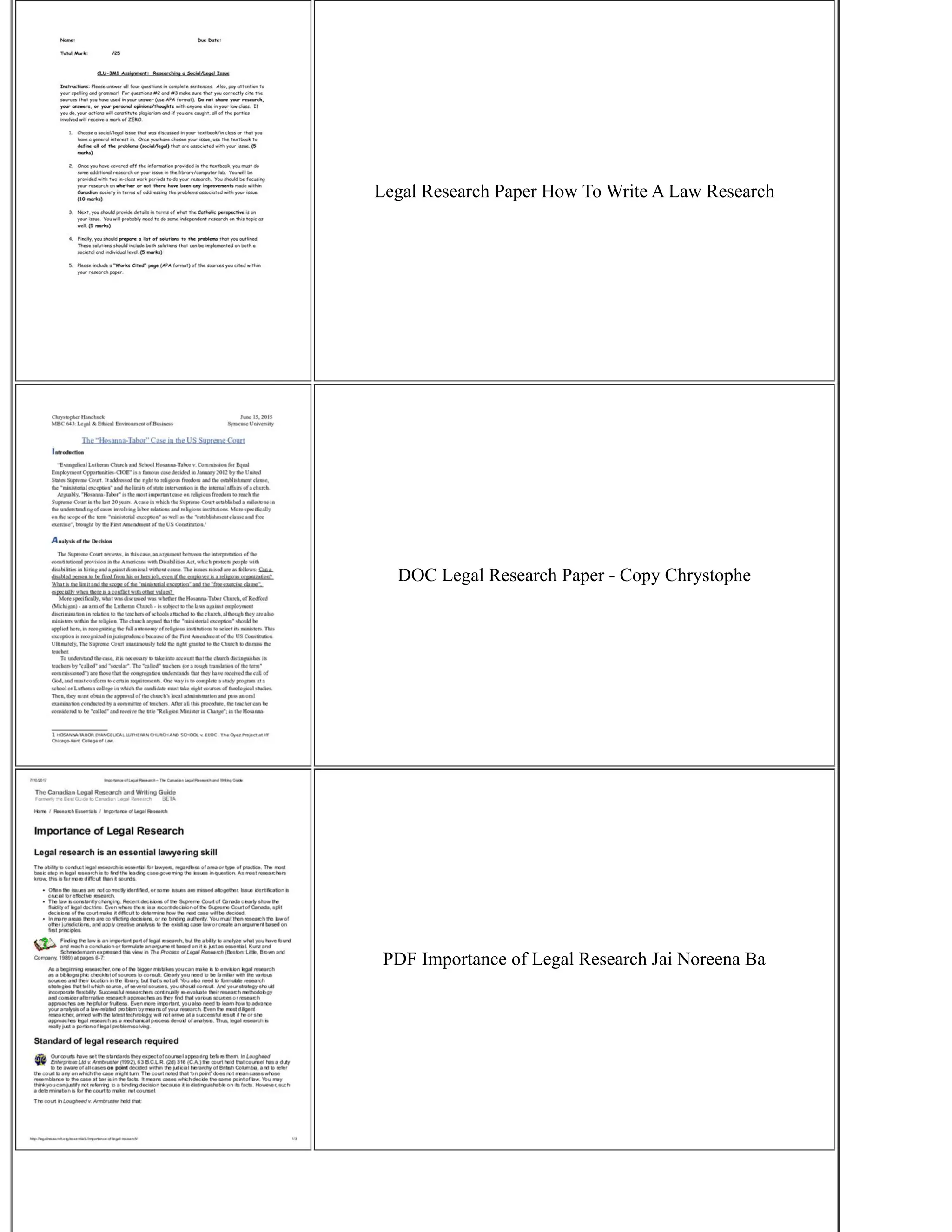 Writing A Legal Research Paper | PDF