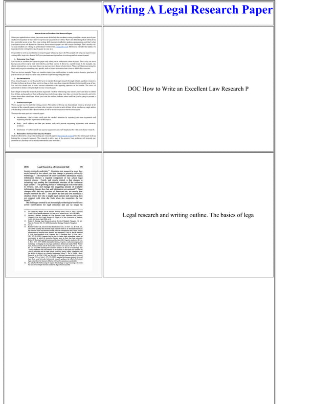 Writing A Legal Research Paper | PDF