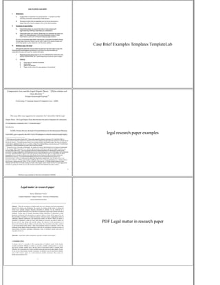 Writing A Legal Research Paper | PDF