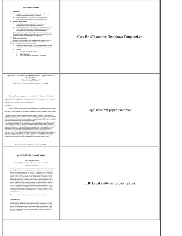 Writing A Legal Research Paper | PDF