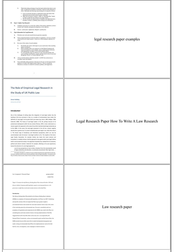 Writing A Legal Research Paper | PDF