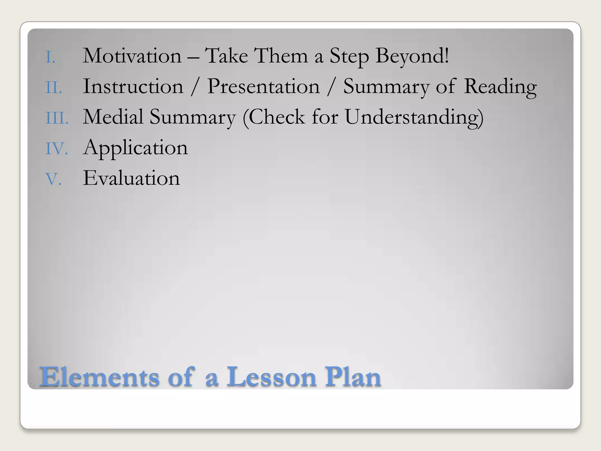 Writing A Lesson Plan | PPTX