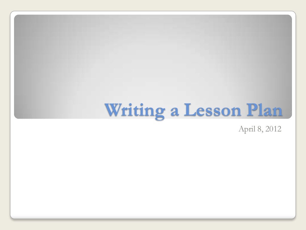writing-a-lesson-plan