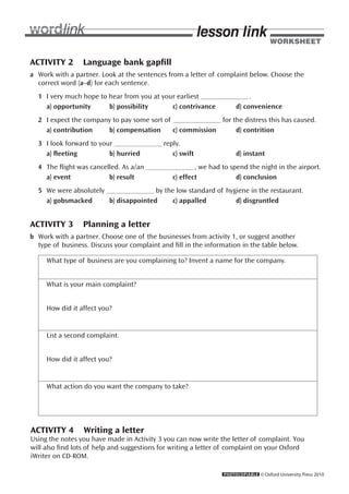 writing a letter of complaint | PDF