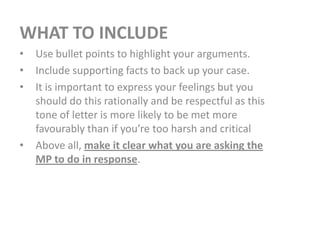 Writing a letter to your mp | PPTX