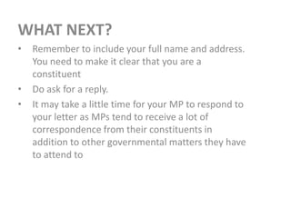 Writing a letter to your mp | PPTX