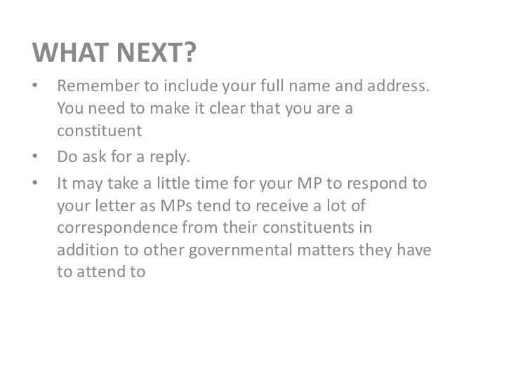 Writing a letter to your mp