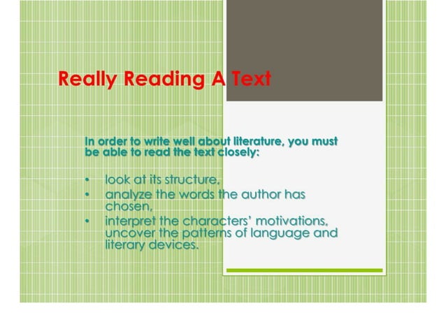 Writing A Literary Analysis | PPT