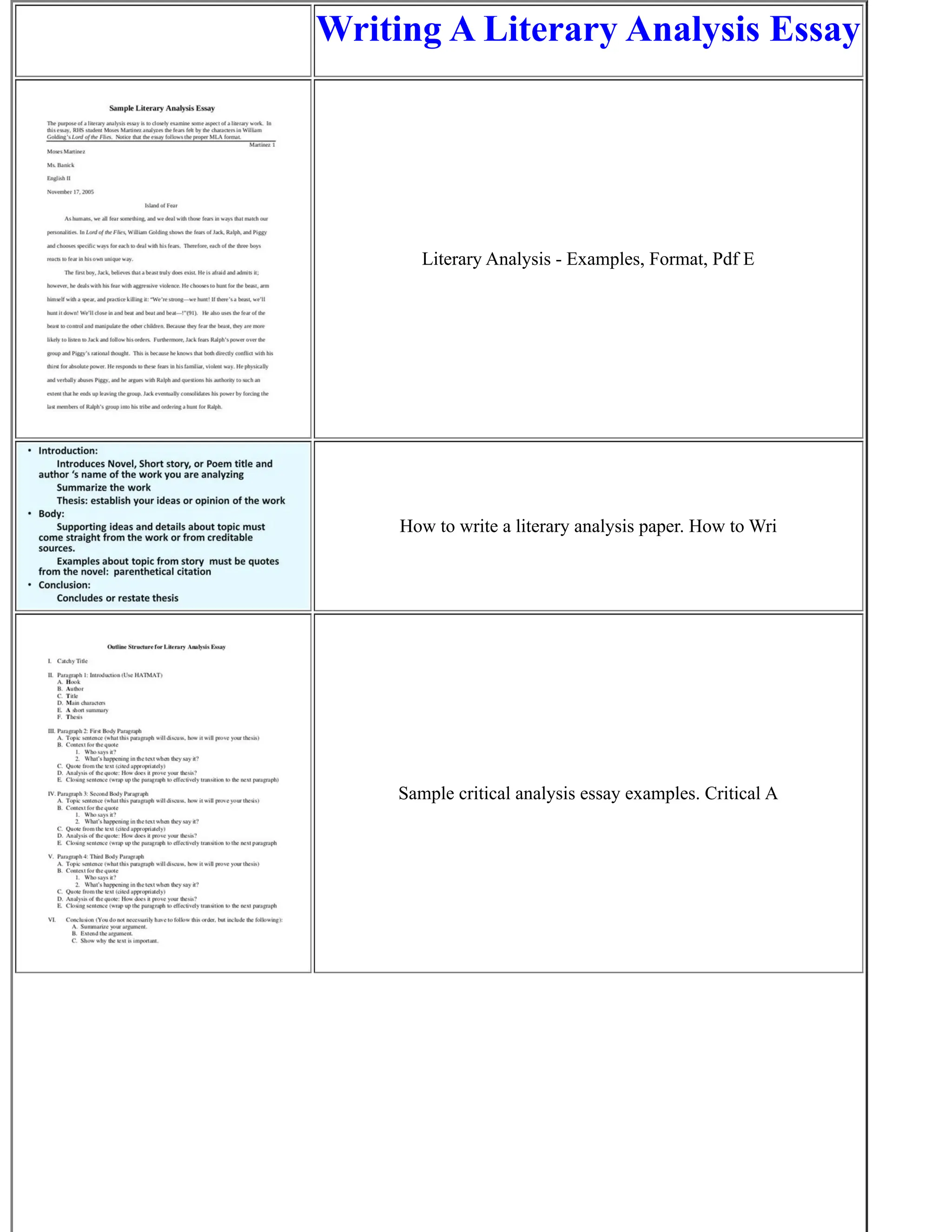 Writing A Literary Analysis Essay | PDF | Free Download