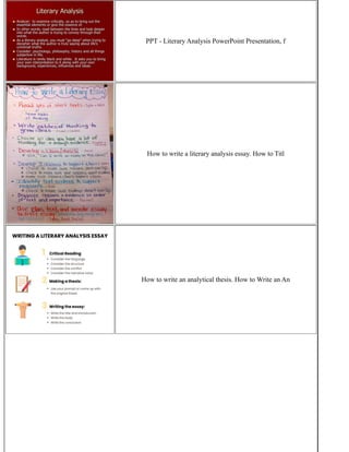 Writing A Literary Analysis Essay | PDF