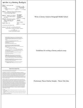 Writing A Literary Analysis Essay | PDF