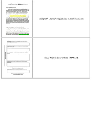 Writing A Literary Analysis Essay | PDF