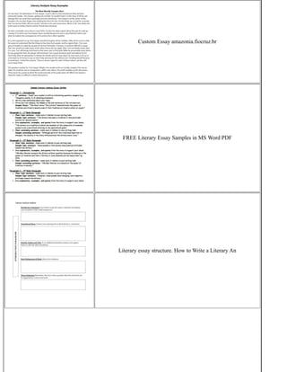 Writing A Literary Analysis Essay | PDF