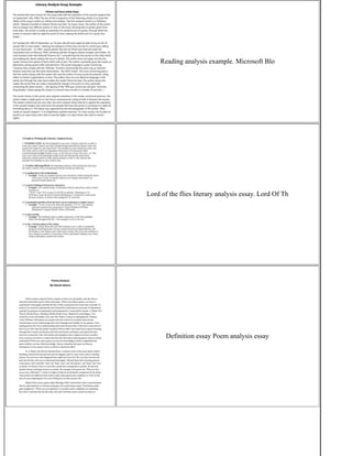 Writing A Literary Analysis Essay | PDF