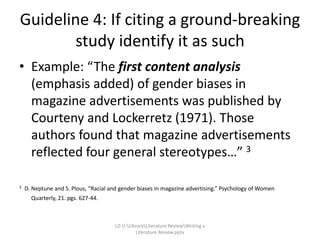 Writing+a+literature+review | PPTX | Publishing Industry | Industries